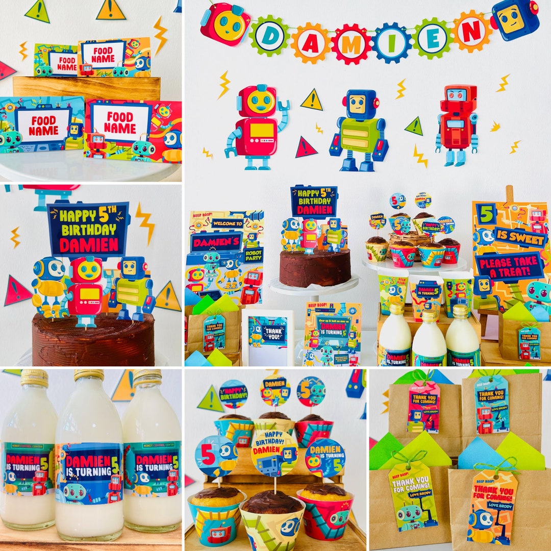 Robots Party Decorations EDITABLE Kit/ Robotics Science Lab Birthday ...