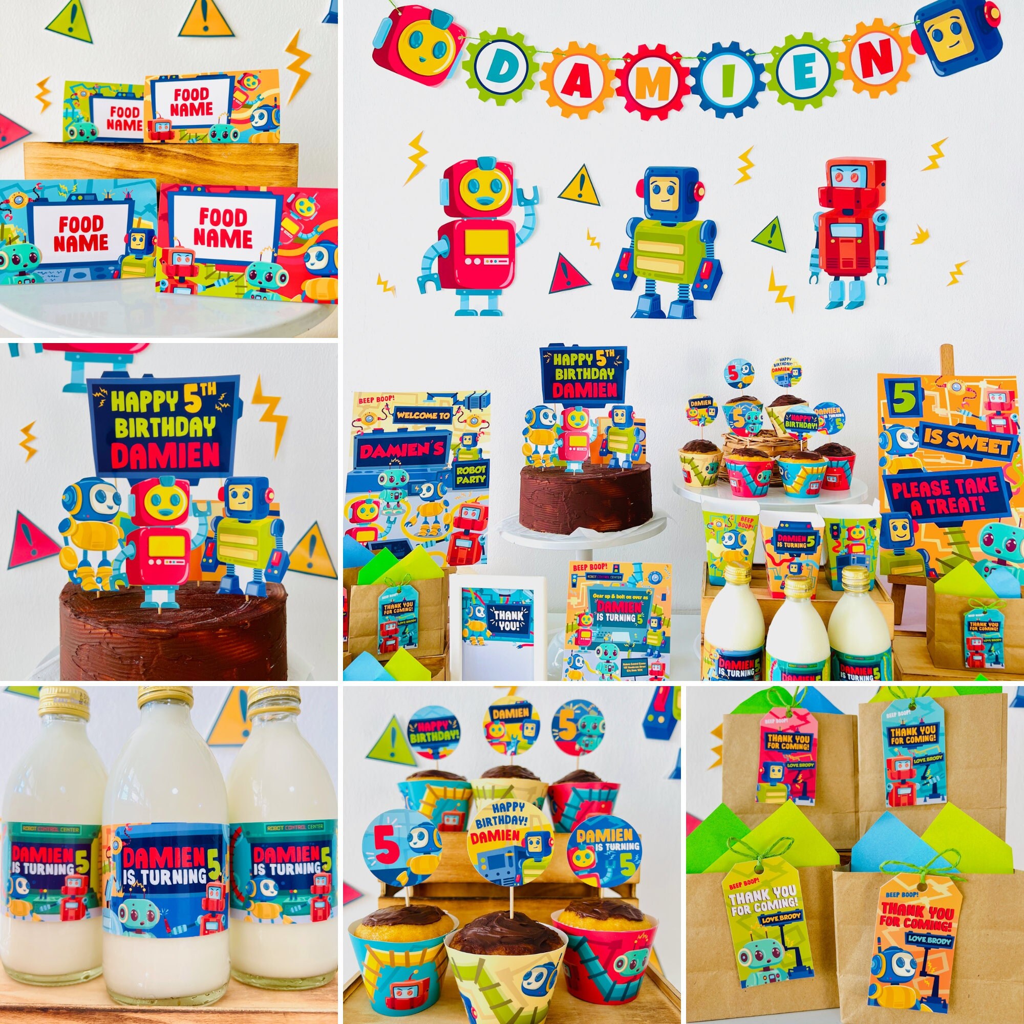 Robots Birthday Party Decorations Kit, Editable (digital Download) - Etsy