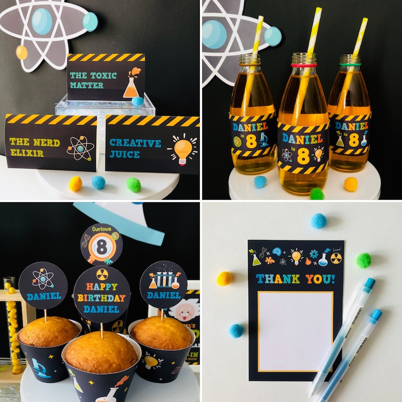 Mad Science Party Decorations Editable Printable Kit - Etsy