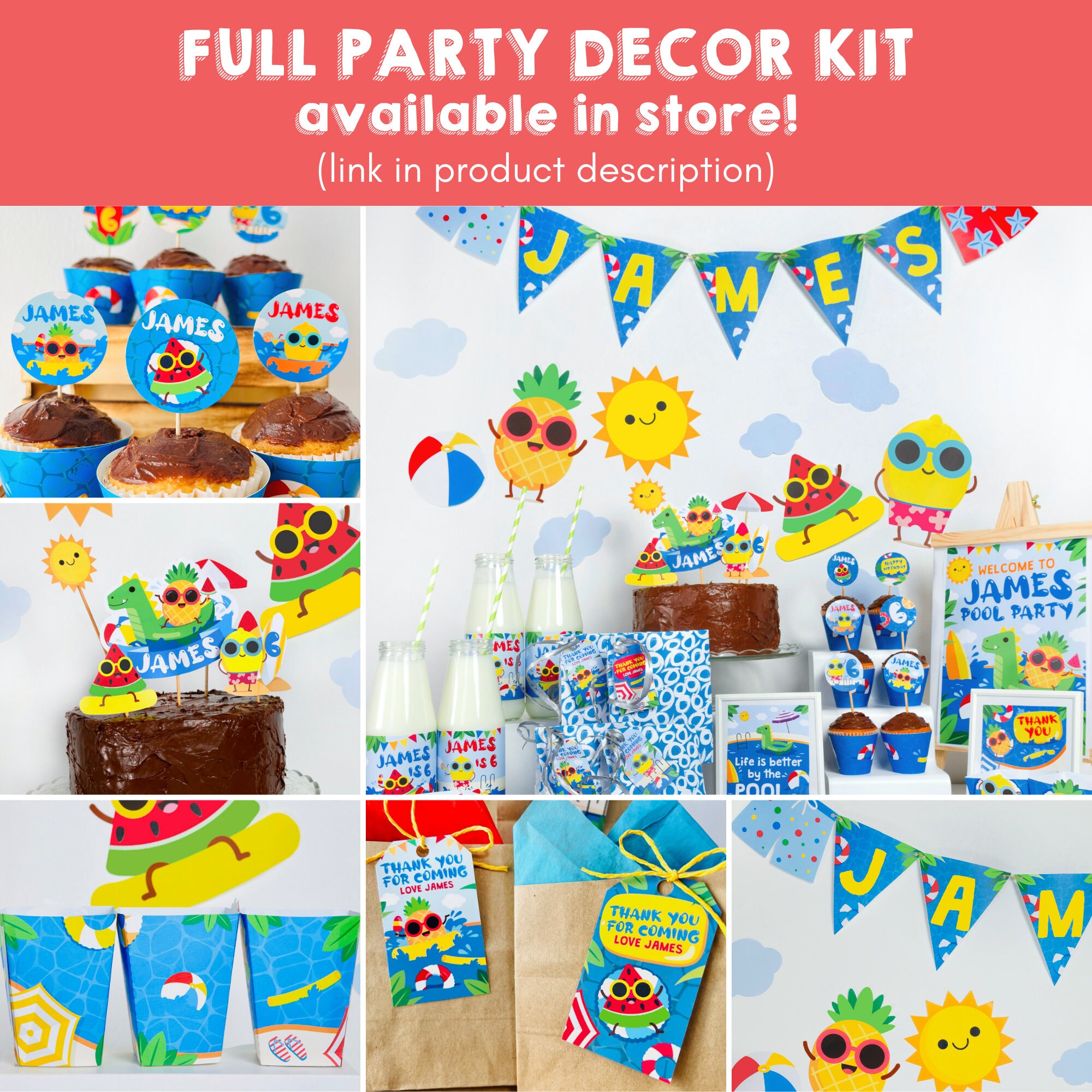 Pool Party Ticket Invitation Editable Printable/ Pool Water - Etsy