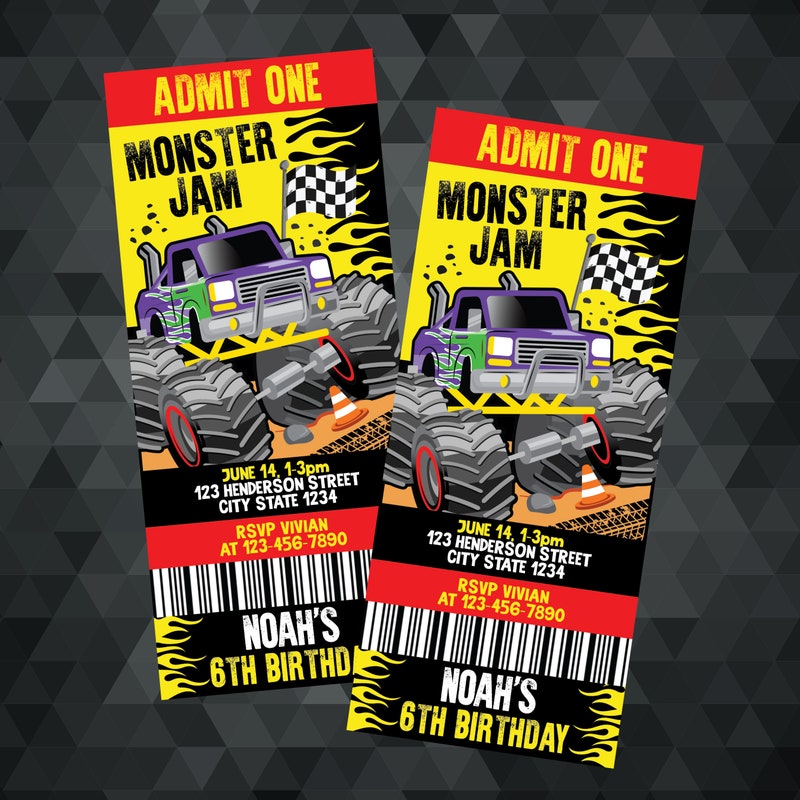 Printable Monster Jam Ticket - Etsy
