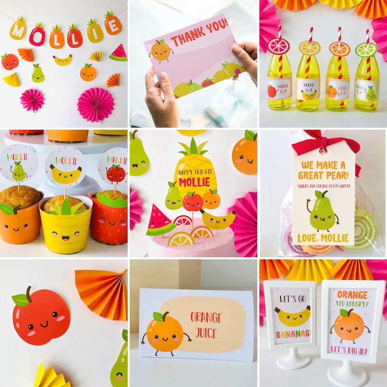 Tutti Frutti Party Decor Kit EDITABLE Printable | Twotti Frutti ...