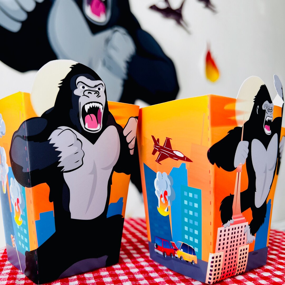 Gorilla Party Favor Boxes | Jungle Theme Treat Box (digital Download ...