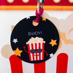 Movie Night Goodie Bag Labels/ Movie Night Concession Stand Popcorn ...