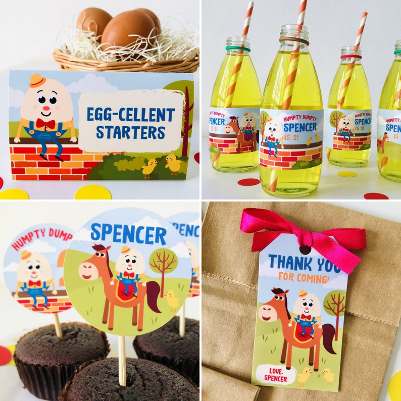 Humpty Dumpty Birthday Party Printables (editable Texts) - Etsy