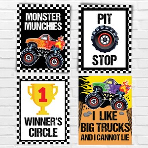 Monster Truck Party Signs Printable Pack/ Monster Jam Party | Etsy