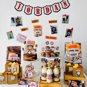 Editable Detective Party Decoration Kit | Printable Secret Agent Theme ...