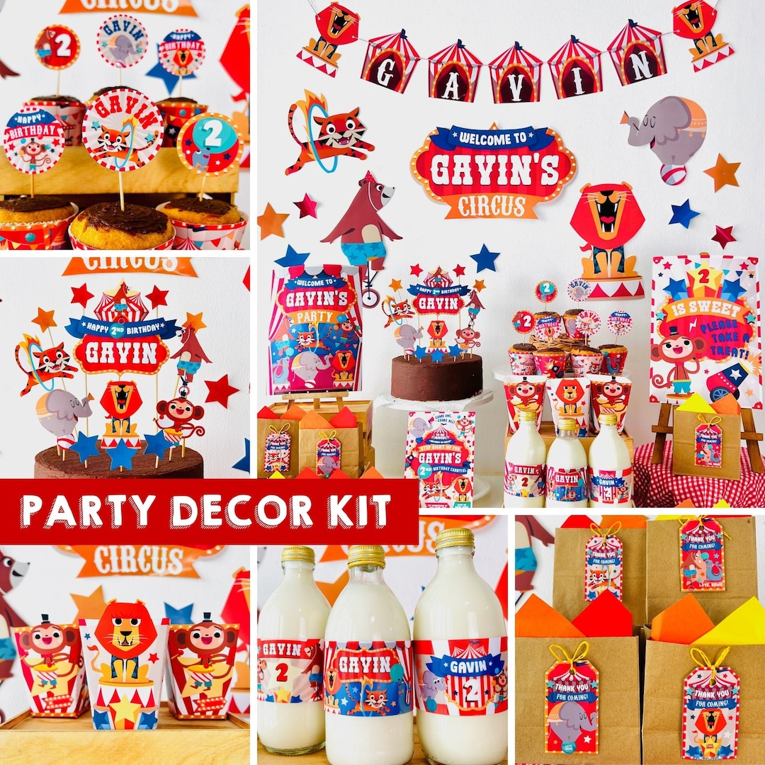 Circus Party Decorations EDITABLE Printable Kit | Carnival Birthday ...