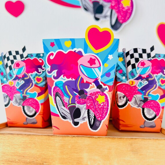 Dirt Bike Girl Party Favors Boxes Printable/ Motocross Girl Party Snack ...