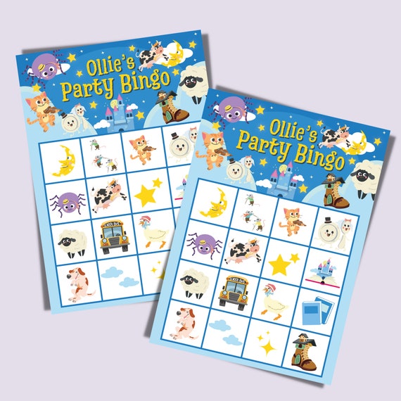 First Birthday Party Bingo Game Editable Printable/ Nursery Rhyme ...