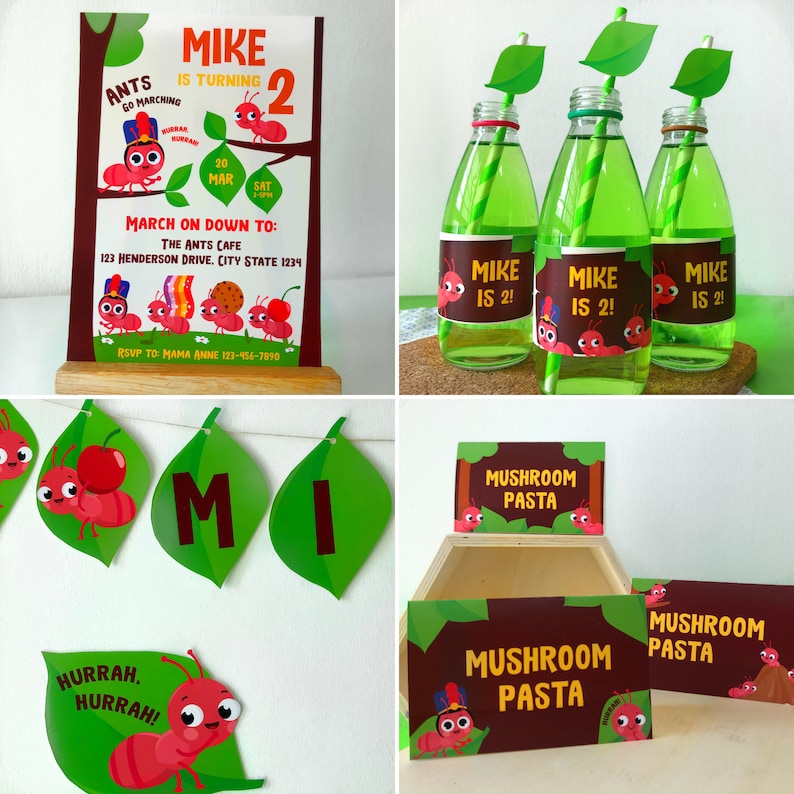 Ants Go Marching Birthday Editable Party Kit Printables/ Ants | Etsy