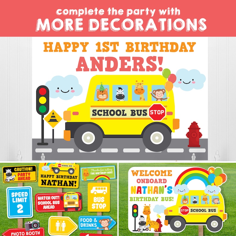 Wheels on the Bus Bingo Party Games/ Yellow School Bus Party Game Bingo ...