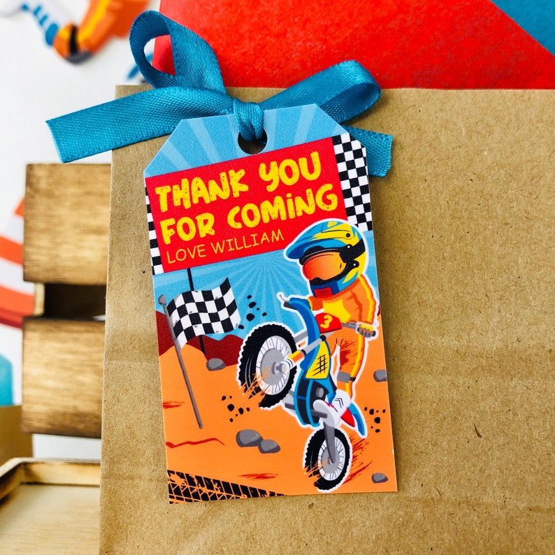 Dirt Bike Party Favor Tags/ Motocross Gift Tags/ Motorbike Gift Tags ...