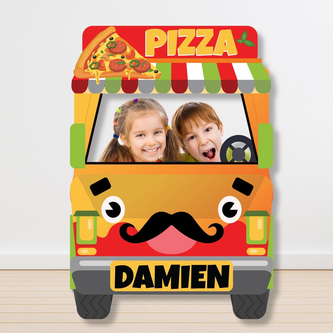 Pizza Food Truck Photo Booth Frame EDITABLE Printable/ Pizza Truck ...