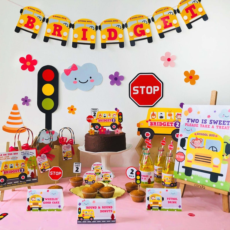 Wheels on the Bus Girl Party Sign/ Wheels on the Bus Girl - Etsy