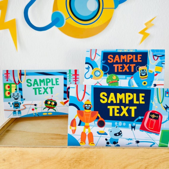 Robots Science Party Food Labels Printable/ Robot Party Food Tent Cards ...