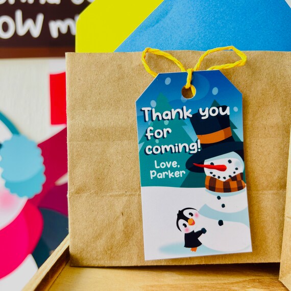 Penguin Party Favor Tags EDITABLE Printable/ Penguin Christmas Winter ...