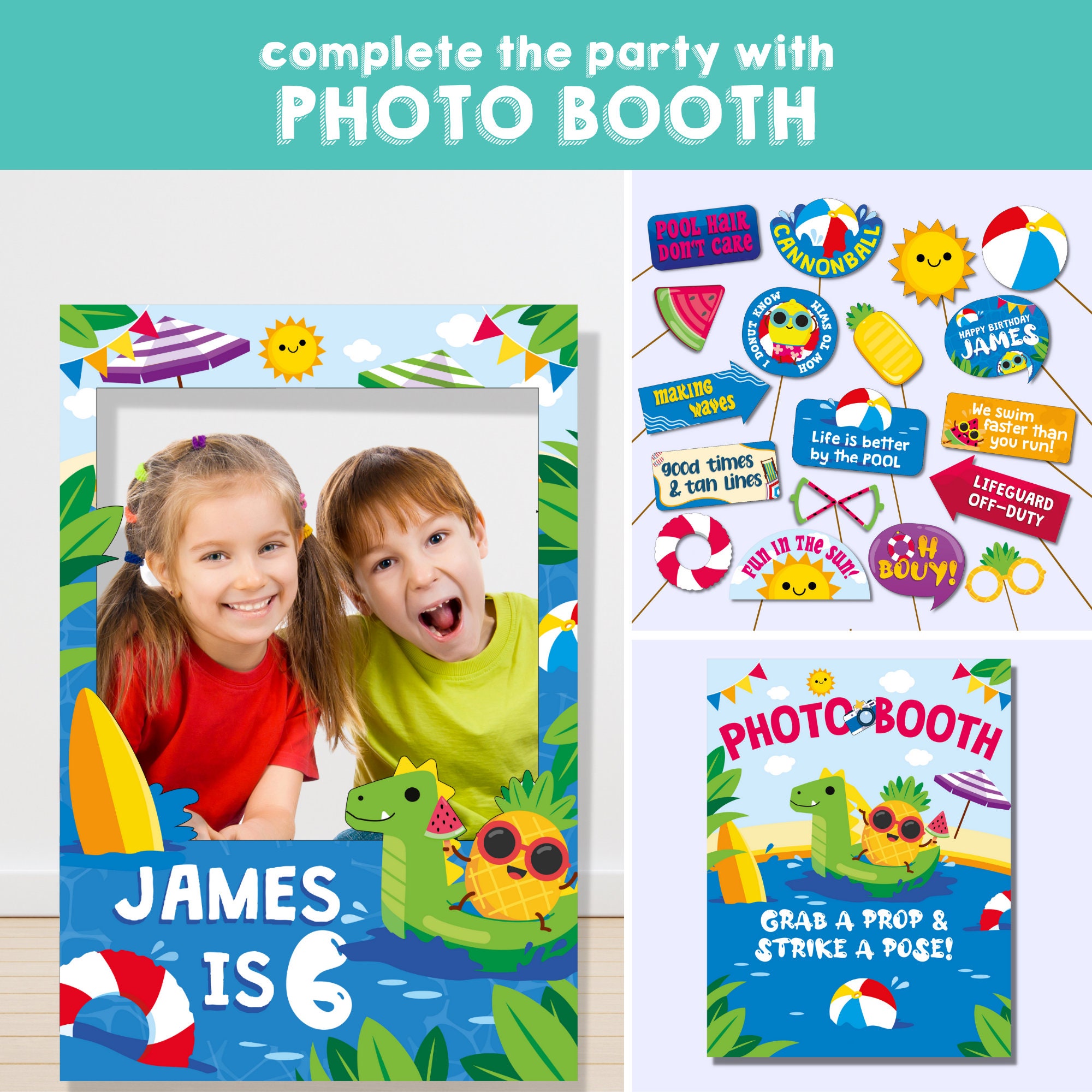 Summer Pool Party Game Pin the Beach Ball Game Printable/ - Etsy