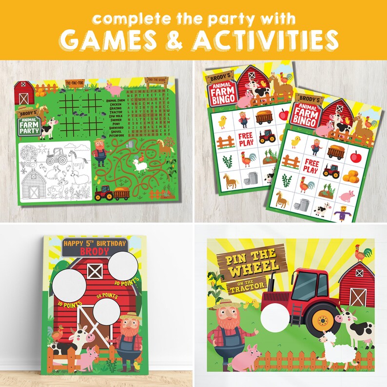 Old Macdonald Farm Party Photo Props Editable Printable/ - Etsy