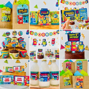Robots Birthday Party Decorations Kit, Editable (digital Download) - Etsy