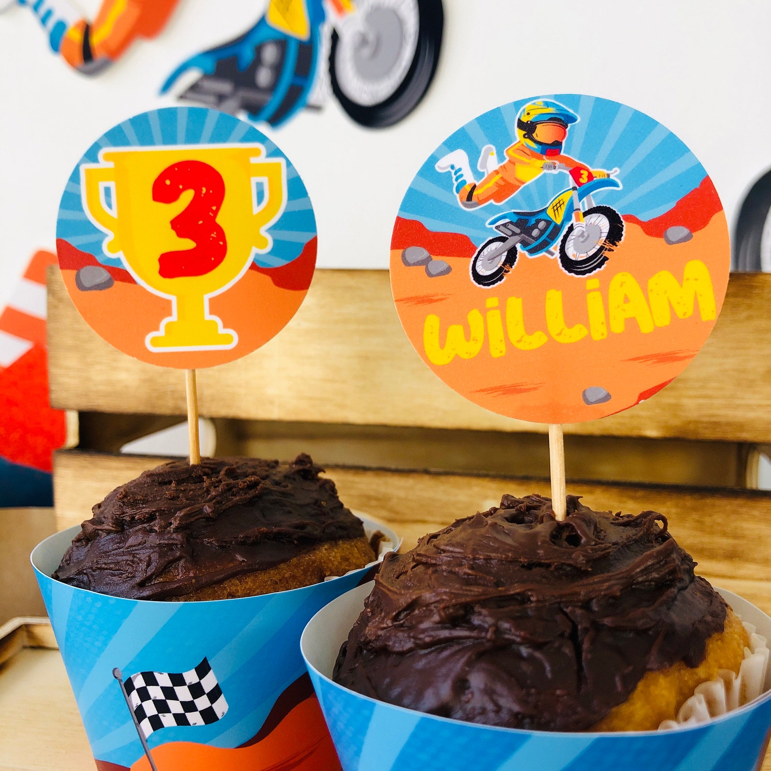 Dirt Bike Party Cupcake Topper/ Motocross Cupcake Toppers/ - Etsy