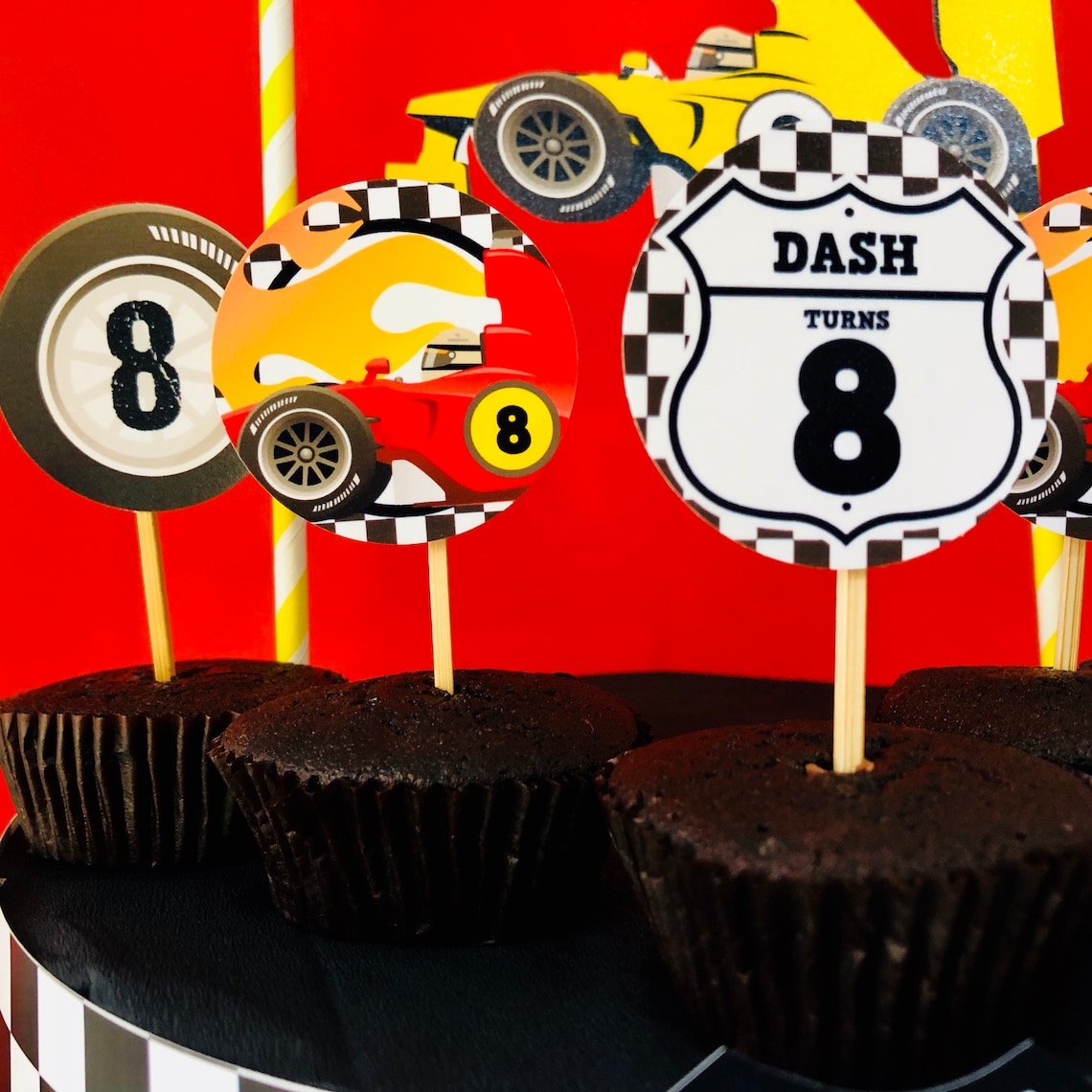 Race Car Cupcake Toppers, Editable Party Decor (printable) - Etsy