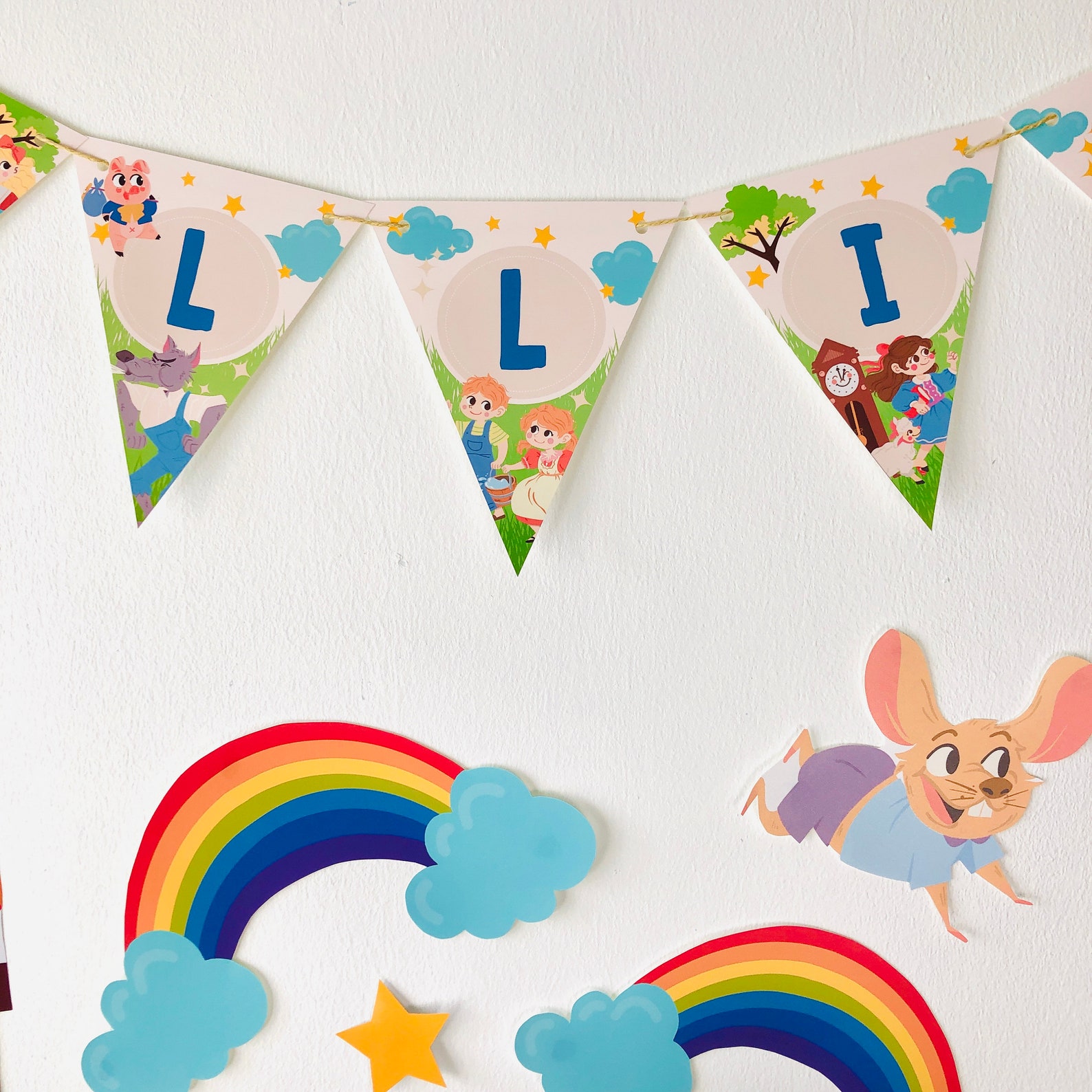 Nursery Rhyme Storybook Birthday Banner/ First Birthday Party - Etsy