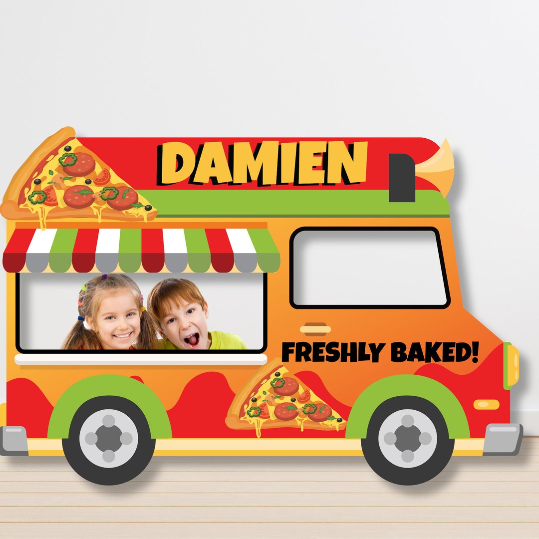 Pizza Food Truck Photo Booth Frame EDITABLE Printable/ Pizza Truck ...