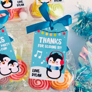 Penguin Party Favor Tags/ Winter Wonderland Gift Tags Editable Party ...