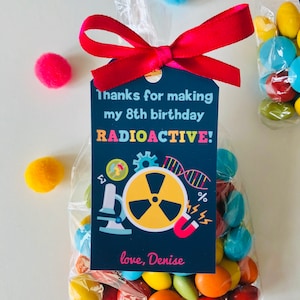 Girl Science Party Favors Gift Tags/ Scientist Pink Party Gift Tags ...