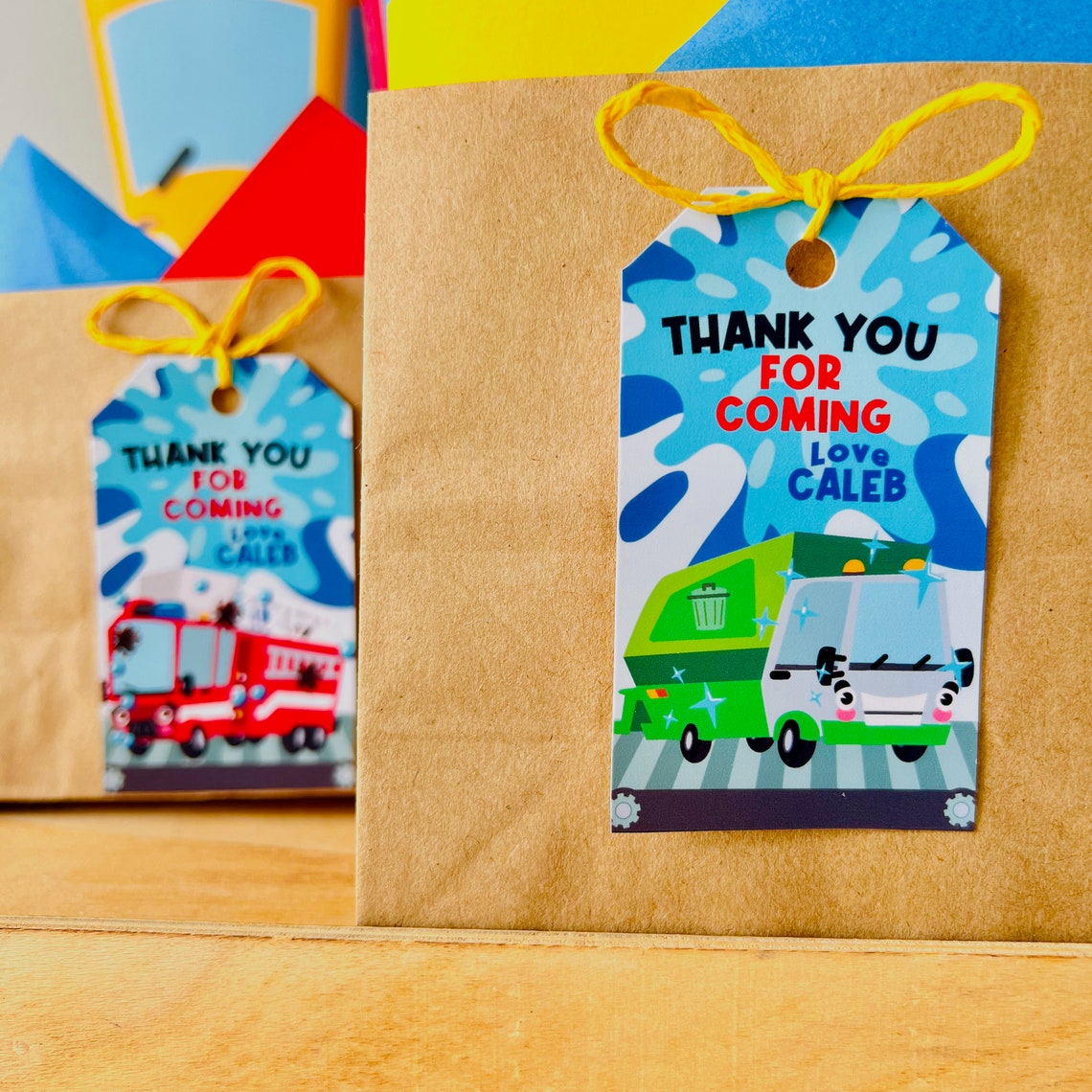 Car Wash Transportation Party Favors Gift Tags Editable Printable/ Carl ...