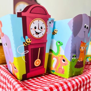 Hickory Dickory Dock Party Favor Box Template, First Birthday (digital ...
