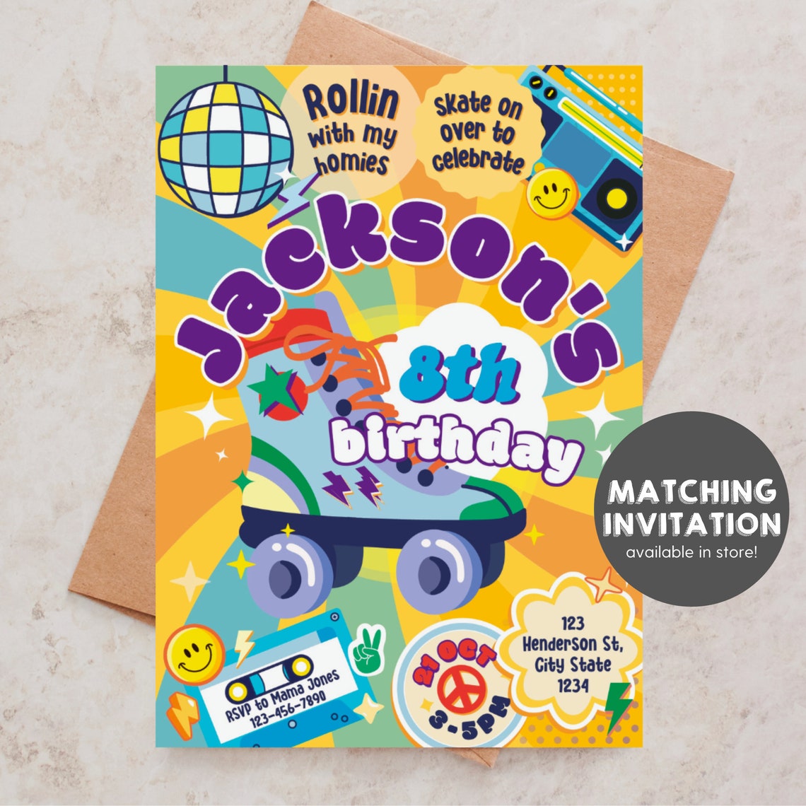 Roller Skating Party Ticket Invitation EDITABLE Printable | Rollerblade ...