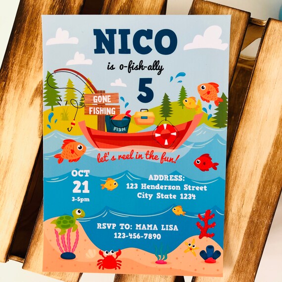 Fishing Invitation/ Gone Fishing Birthday Invitation Editable Printable ...