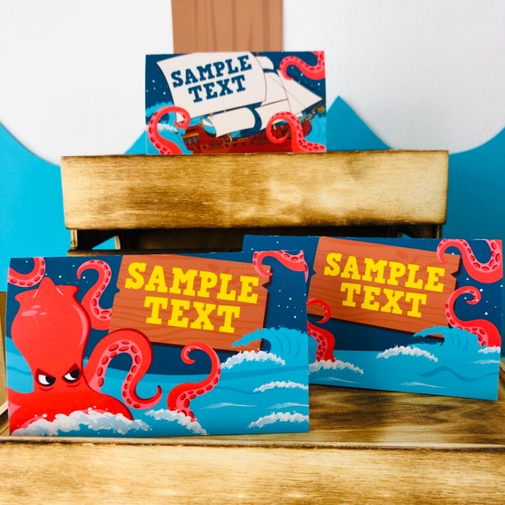 Kraken Food Label/ Octopus Food Tent Card/ Sea Monster Food Label ...