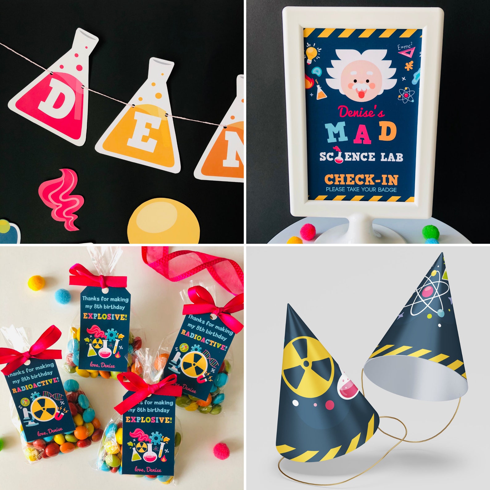 Science Party Printables Editable Kit in Pink/ Scientist Pink Birthday ...