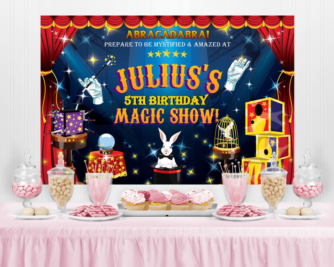 Magic Show Birthday Backdrop, Circus Party Banner (editable Printable ...