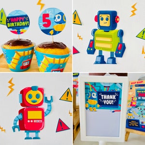 Robots Party Decorations EDITABLE Kit/ Robotics Science Lab Birthday ...