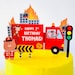 Fire Truck Cake Topper Printable/ Cute Animals Firefighter Birthday ...