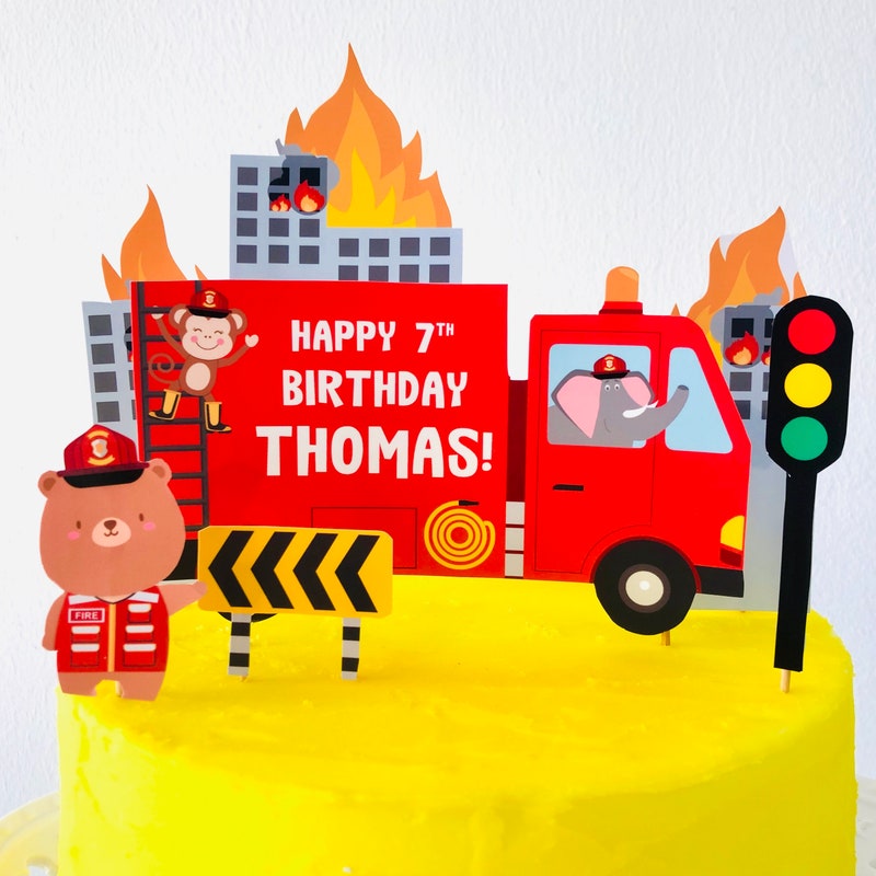 Fire Truck Happy Birthday - Etsy