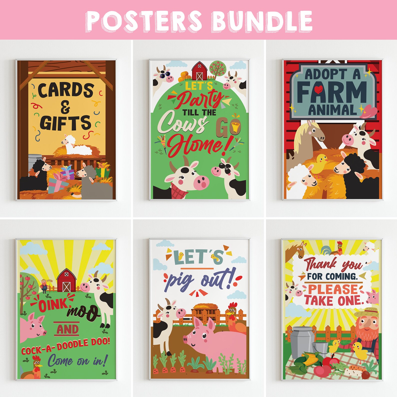 Old Macdonald Farm Party Photo Props Editable Printable/ Animal Farm ...