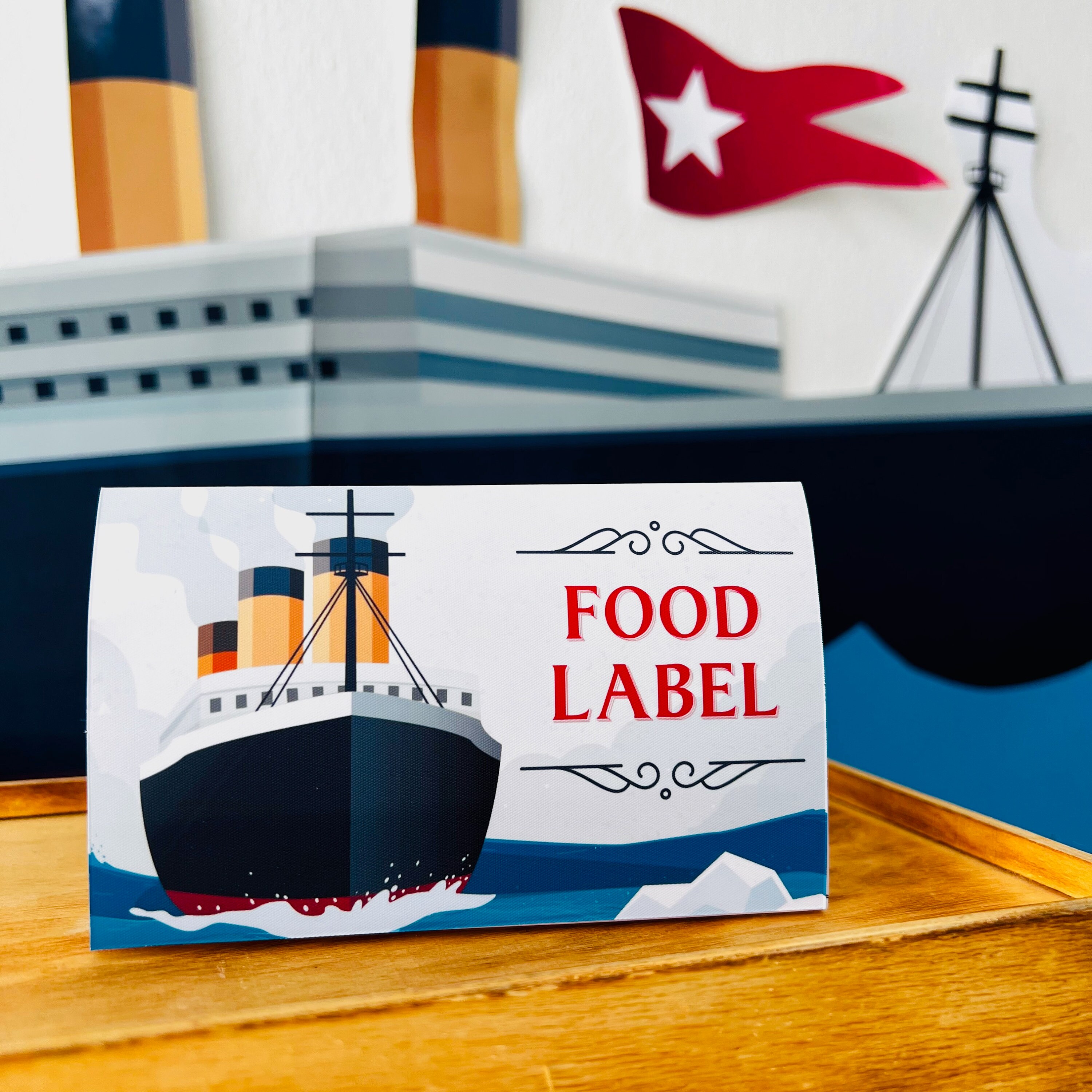Titanic Party Food Tent Cards | Editable Nautical Cruise Ship Food ...