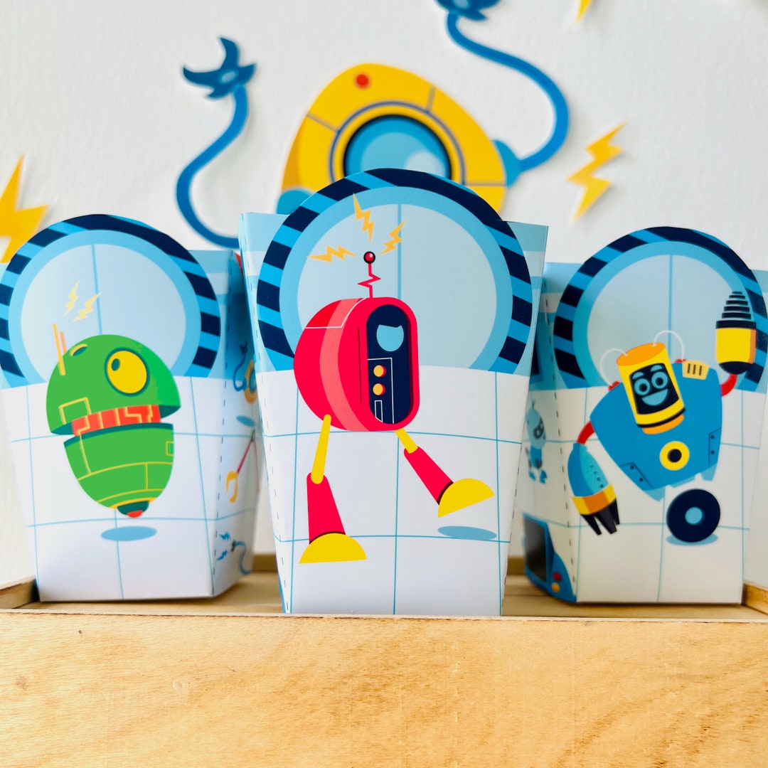 Robots Science Party Favors Boxes Printable/ Robot Party Favor Box ...