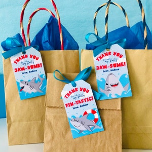 Cute Shark Gift Tags/ Gift Labels Party Printables EDITABLE - Etsy