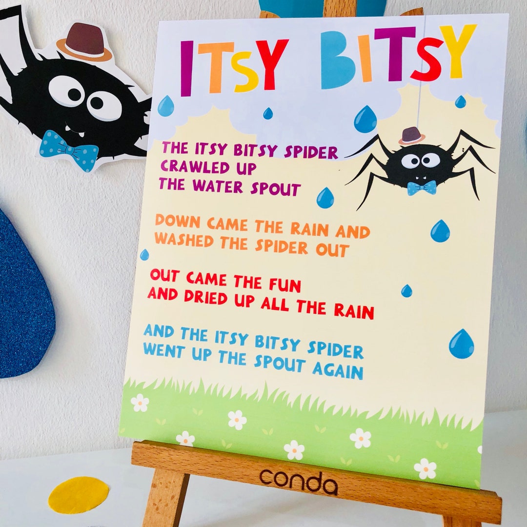 Itsy Bitsy Spider Song/ Nursery Rhyme Lyrics Poster Printable - Etsy