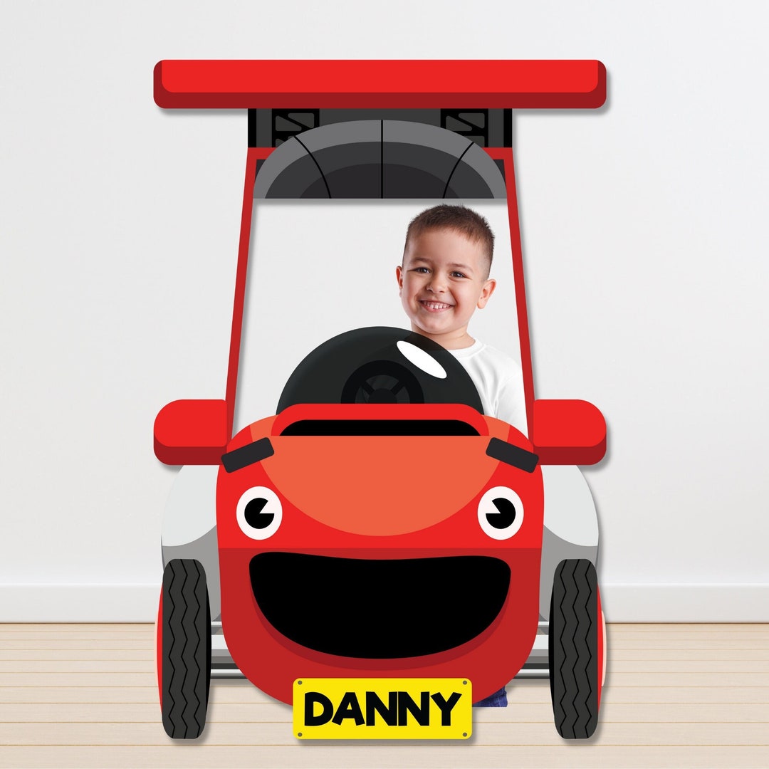 Vintage Race Car Photo Booth Frame EDITABLE Printable/ Red Retro Racing ...