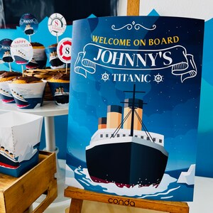 Titanic Party Welcome Sign EDITABLE Printable | Personalised Titanic ...