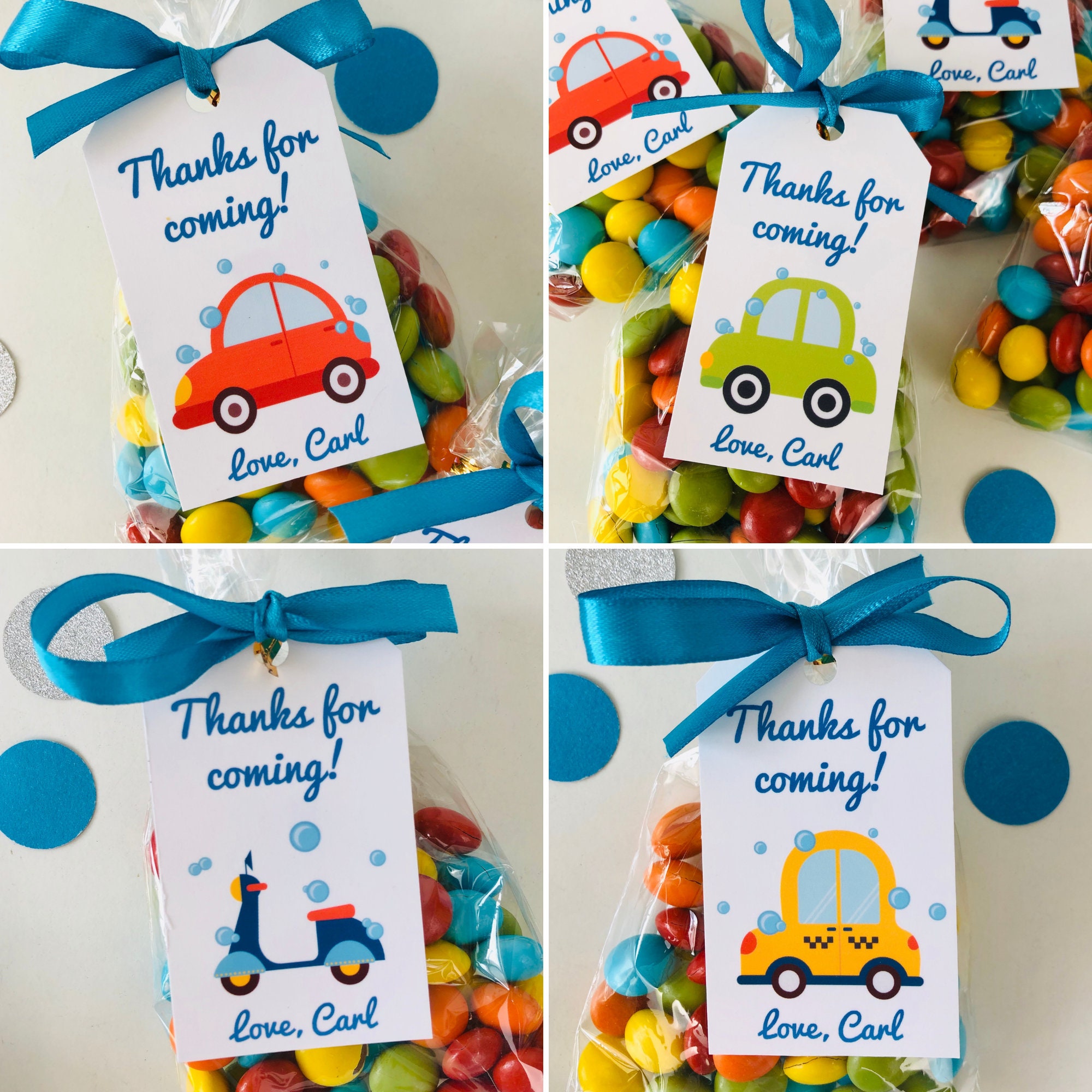 Car Wash Party Favor Tags/ Car Wash Gift Tags Editable Party | Etsy