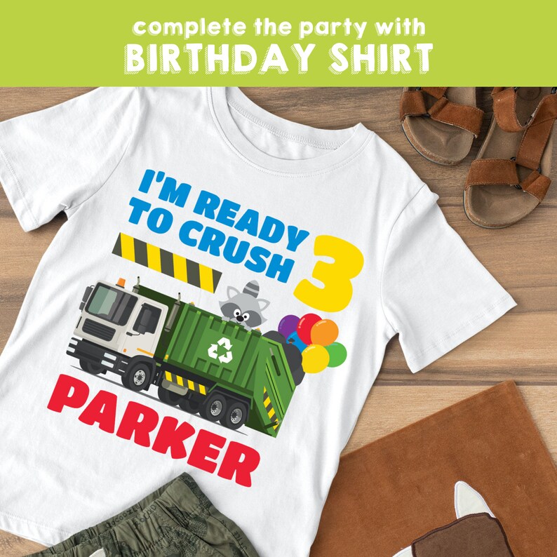 Garbage Truck Birthday Backdrop Party Printable/ Trash Bash Backdrop ...