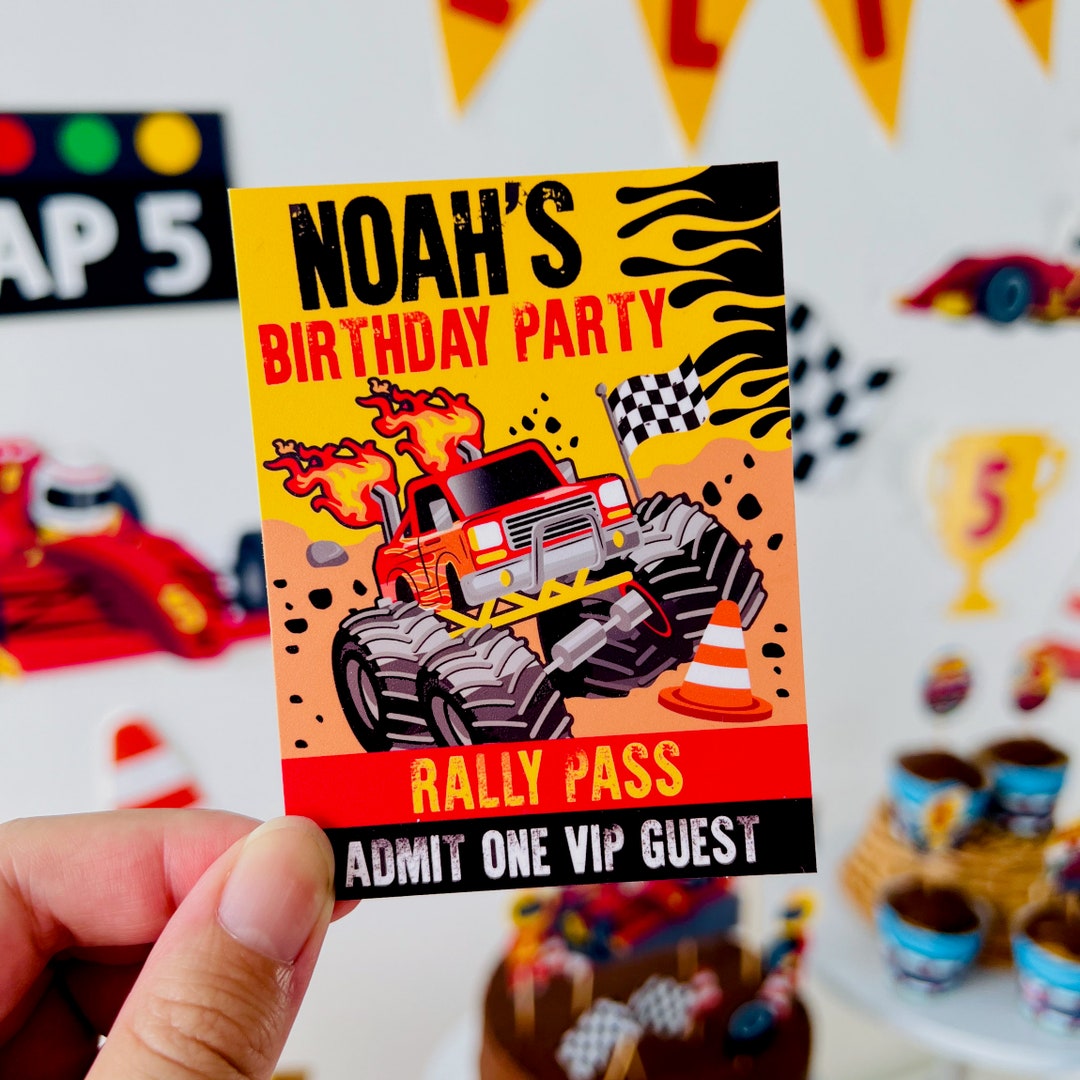 Monster Truck Show Pit Rally VIP Pass Editable Printable/ Monster Jam ...